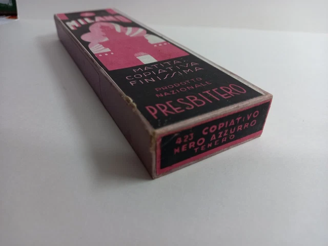 SCATOLA MATITE PRESBITERO Piena Sigillata 423 Copiativo Nero Azzurro ...