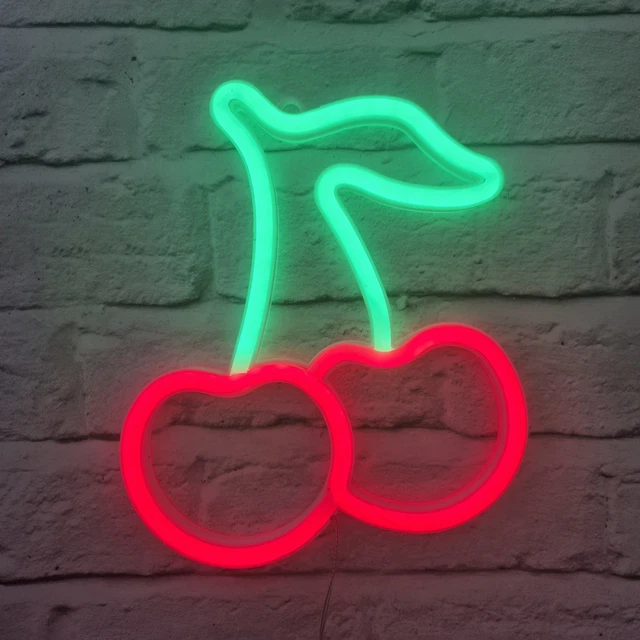 CHERRIES NEON LIGHT - Battery or USB Operated £7.59 - PicClick UK