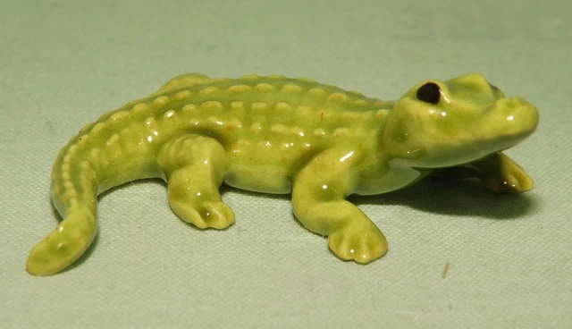 HAGEN-RENAKER MINIATURE CERAMIC Animal Figure New Green Mama Alligator ...