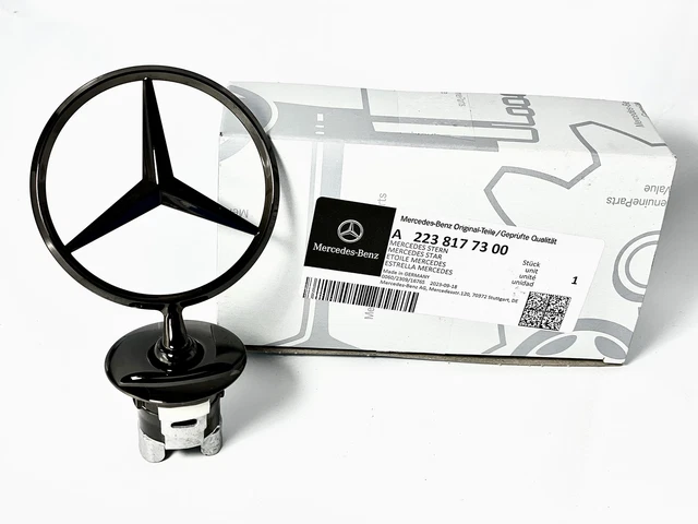 MERCEDES-BENZ STERN MOTORHAUBE Schwarz Original A2238177300 EUR 52,50 ...