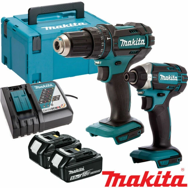 MAKITA DLX2131TJ 18V Li-ion LXT DHP482 Combi and DTD152 Impact KIT (2 X ...