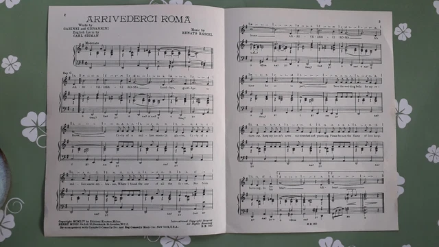 PARTITION CHANSON ARRIVEDERCI ROMA,MARIO LANZA, GARINEI, GIOVANNINI, R ...