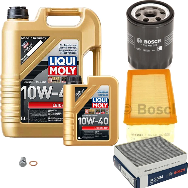 BOSCH INSPECTION SET 6L Huile Liqui Moly Bon Fonctionnement 10W-40 pour Smart EUR 117,54 ...