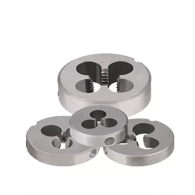 SET DI 4 filiere tonda per filettature filiera metrica in acciaio M4 M5 ...