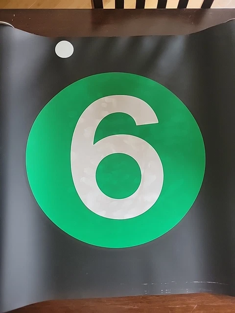 MTA NYC ROLL Sign Cut-out R62 6 Train Mylar Sign 26x24 £95.93 - PicClick UK