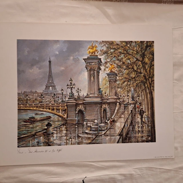 LITHOGRAPHIE PONT ALEXANDRE 3 Et La Tour Eiffel EUR 15,00 - PicClick FR