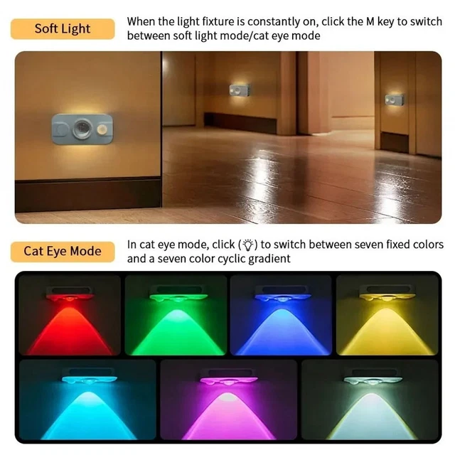 MOTION SENSOR LIGHT LED USB Rechargeable Night Light for Kitchen ...