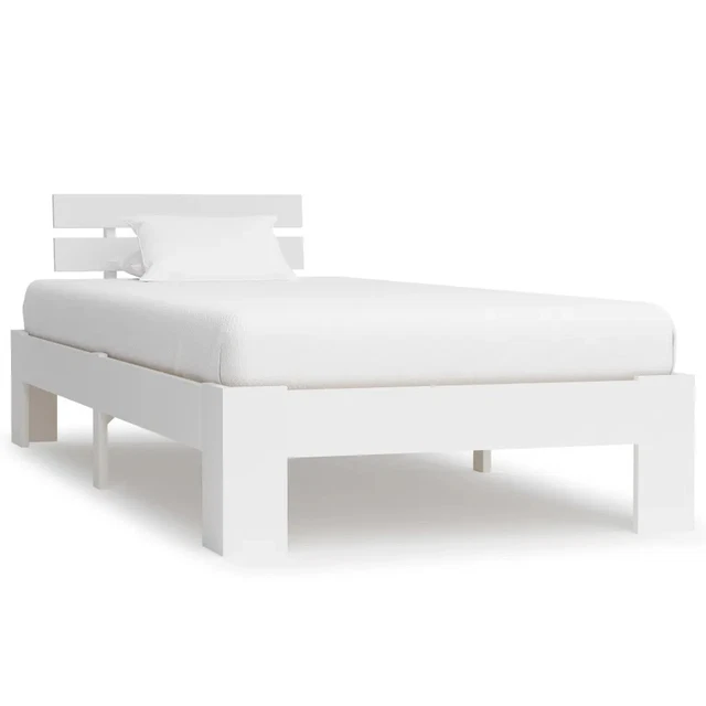 WALPLUS BED FRAME White Solid Pine Wood 100x200 cm Single Wooden Bed ...