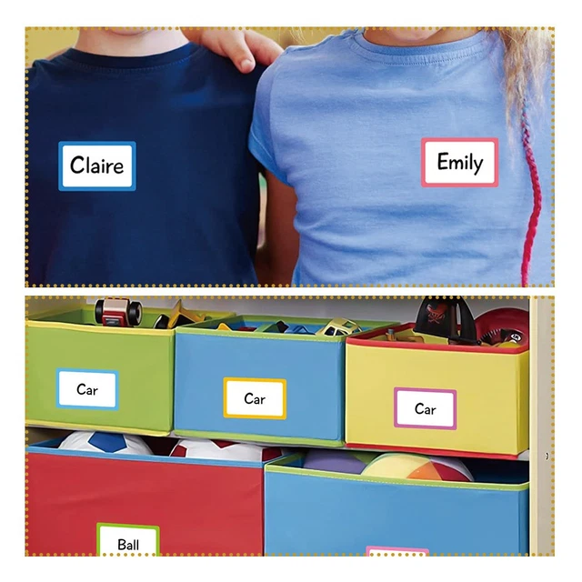 10 SHEETS NAMES Label Stickers Labels for Kitchen Storage Colorful ...