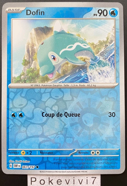 CARTE POKEMON DOFIN 061/197 REVERSE EV3 Ecarlate et Violet OBF FR NEUF ...