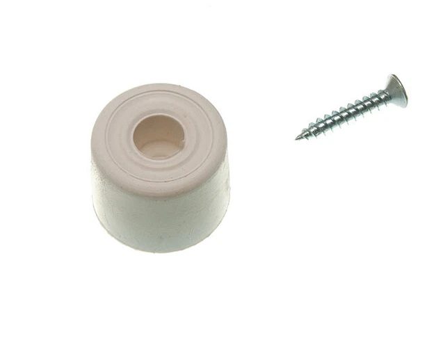 2 X WHITE Rubber Round Door Stops Buffer Stays Holders 28mm - NEW ...