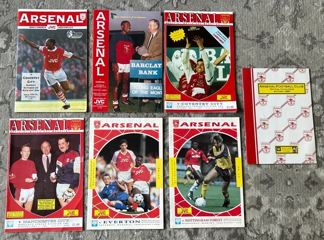 ARSENAL 1990S FOOTBALL Programmes & Catalogue Bundle X7 £19.95 ...
