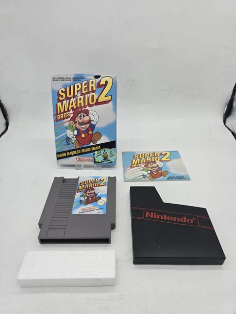 RARE NINTENDO SUPER NES 8-BIT SUPER MARIO BROS 2 FRA FAH BOXED BOITE ...