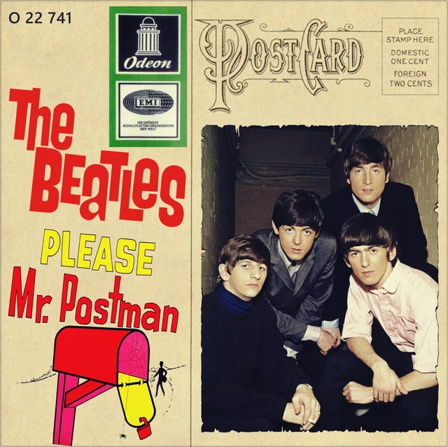 REPRO PHOTO THE BEATLES Please Mr. Postman ODEON 7" Single Size 18x18cm ...