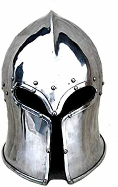 MEDIEVAL BARBUTA HELMET SCA LARP Jousting Body Armour Silver £145.25 ...