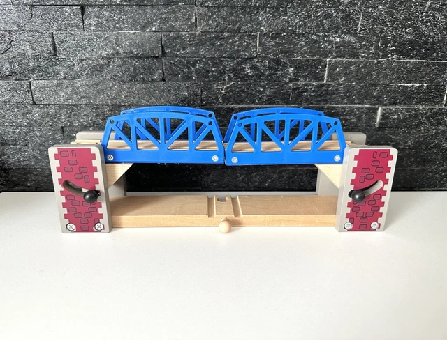 WOODEN TOYS R Us Train Track Blue Suspension Bridge Brio Bigjigs ELC ...