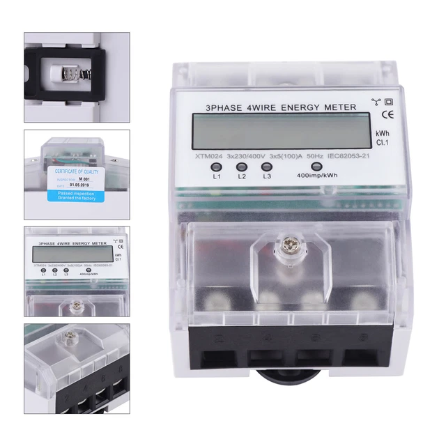 LCD THREE PHASE 4 Wire Electric Meter Intermediate Meter Power Geicht ...