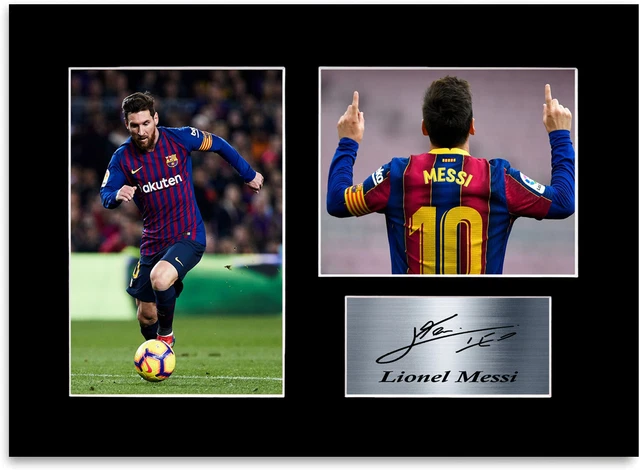 LIONEL MESSI BARCELONA Football Player Signed Photo Display Mount ...