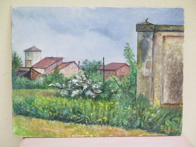 TABLEAU SIGNÉ PANCALDI Peinture à Huile Sur Table Paysage Emilia Romagna EUR 167,40 - PicClick FR