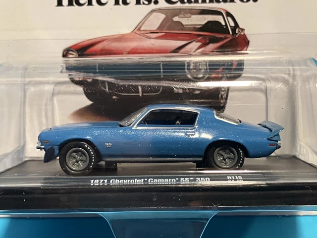 M2 MACHINES CHEVROLET Camaro SS 350 Blue Auto Drivers w Stand $16.68 ...