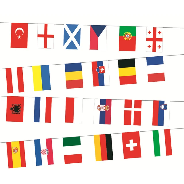 EURO 2024 FOOTBALL Flags Banner, 24 Countries European String Flags For ...