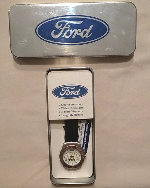 FORD MOTOR COMPANY US Route 66 Wrist Watch, Never Worn, In Metal Tin ...