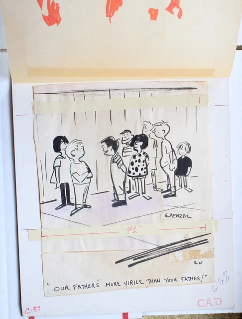 Bill Wenzel Original Comic Art Drawing For Mens Magazines 1960s 1970s £