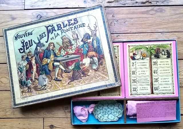 C. 1890 - ANCIEN LOTO " NOUVEAU JEU DES FABLES DE LA FONTAINE " - Léon ...