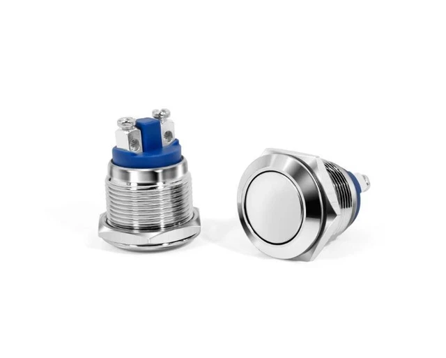 16MM FLUSH HEAD Stainless Steel Push Button Momentary ON/OFF Horn ...