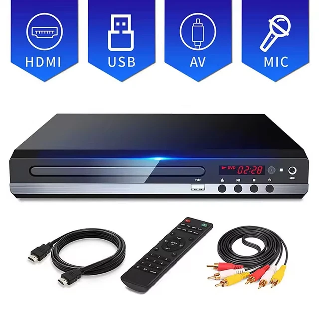 1080P DVD PLAYER All Region Free DVD CD USB Player with HD+RCA Output ...