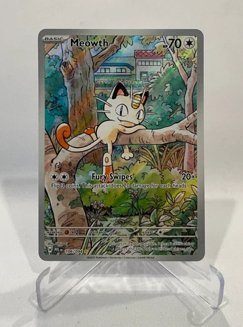 POKÉMON MEOWTH #106 Illust. Rare Phantasmal Flames - Pack Fresh! Clean ...
