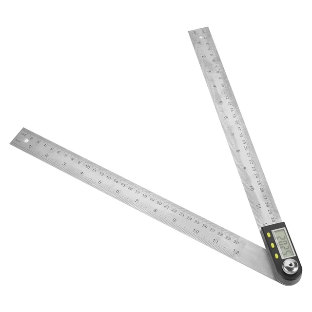 0-300MM STAINLESS STEEL Electronic Protractor Digital Goniometer Angle ...