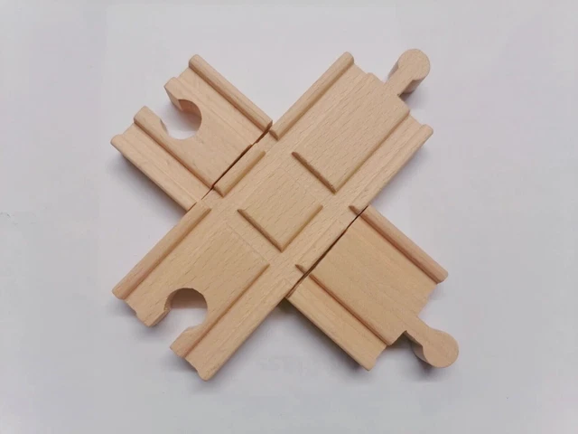 WOODEN TRAIN THOMAS tank engine wooden Cross Track fits Brio..new £3.99 ...