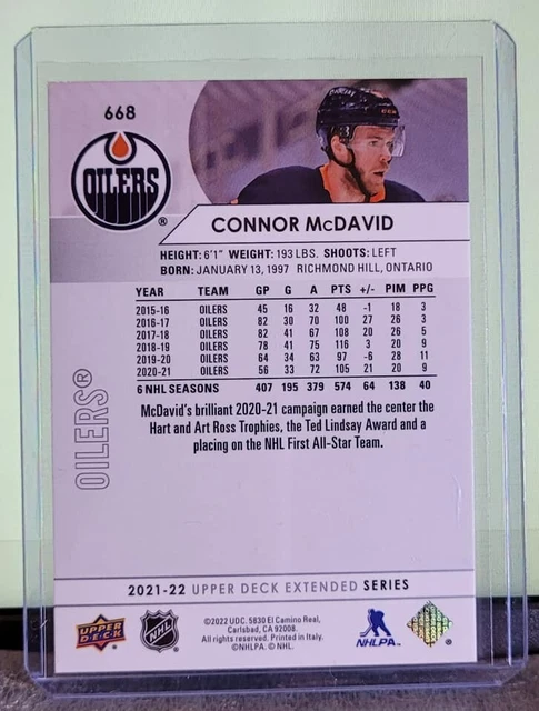 CONNOR MCDAVID BASE NHL All-Star Team 2021-22 Upper Deck Extended ...