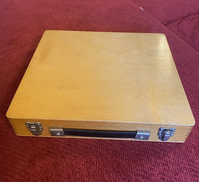 VINTAGE BENTO WOODEN 35MM Slide Box Holds 250 Slides Carry Handle £16. ...
