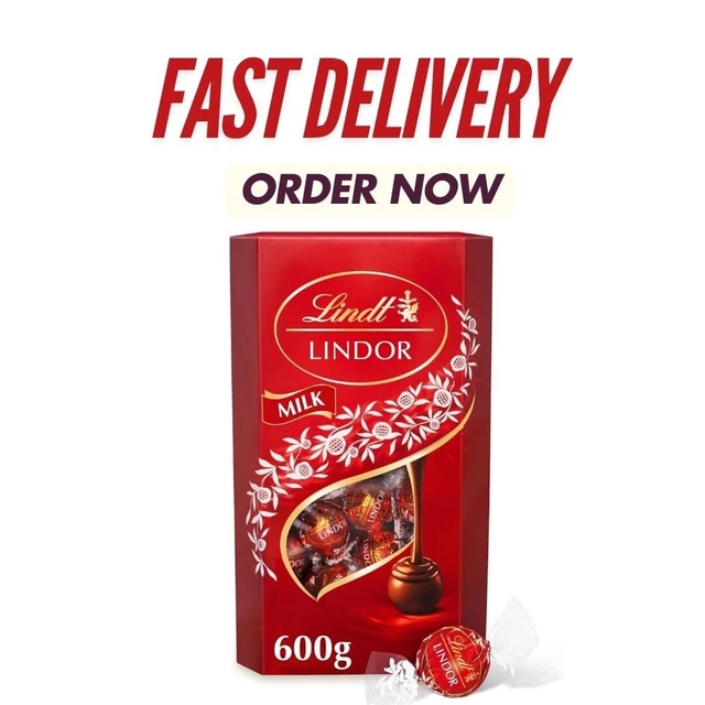 LINDT LINDOR MILK Chocolate Truffles Box Extra Large - 600g approx ...