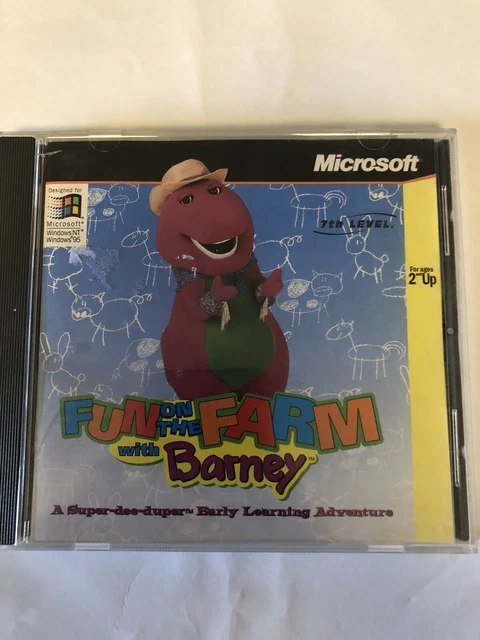 FUN ON THE FARM WITH BARNEY EALRY LEARNING SOFTWARE 7th LEVEL RARE $17. ...