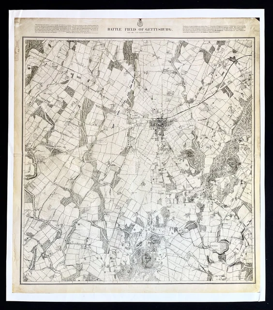 LIMITED EDITION FACSIMILE John B Bachelder Field Map of the Battle of ...