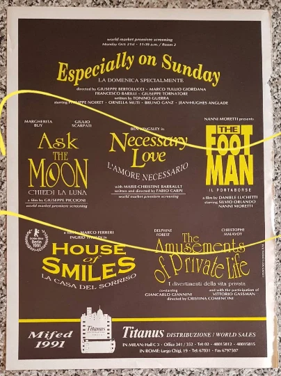1992 ADVERT BO Derek in Chocolate, Peter Weller in Road To Ruin, Jeff ...
