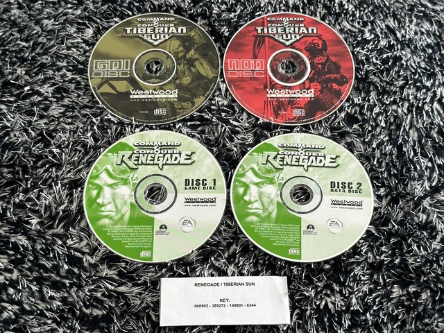 COMMAND & CONQUER Tiberian Sun + Renegade - PC Game / Discs With CD Key ...