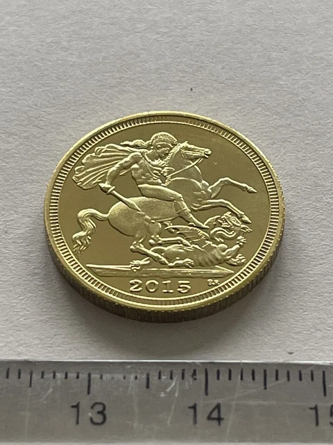 2015 BRITISH FULL Sovereign 22Ct Gold Plated Coin Queen Elizabeth Ii £ ...