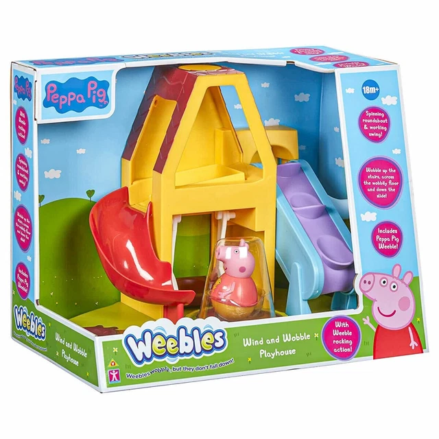 PEPPA PIG WEEBLES Wind & Wobble Playhouse Swing Roundabout Slide +Peppa ...