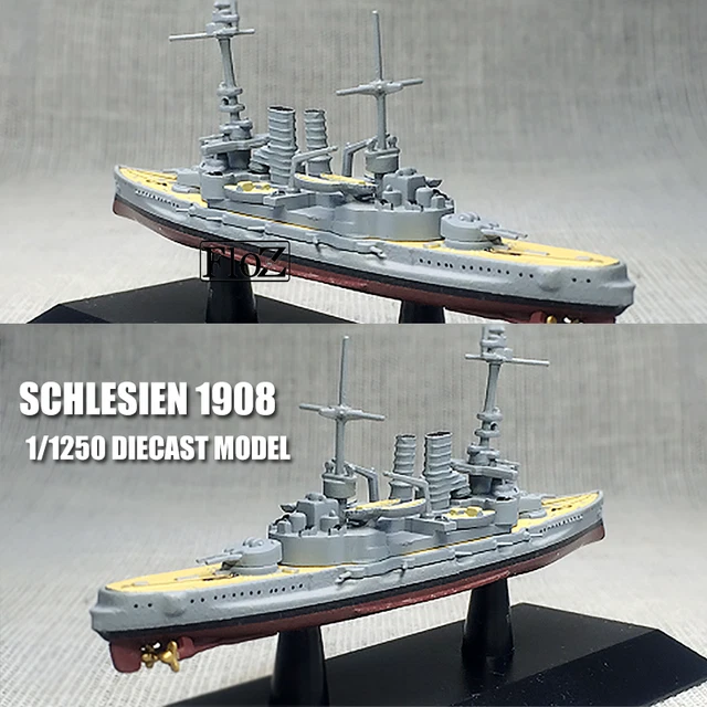 GERMAN SCHLESIEN 1908 1/1250 diecast model ship DEAGOSTINI battleship £ ...