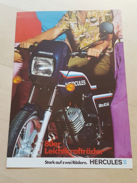 HERCULES OLDTIMER REKLAMEPROSPEKT KKR LKR Leichtkraftrad Ultra 80 AC ...