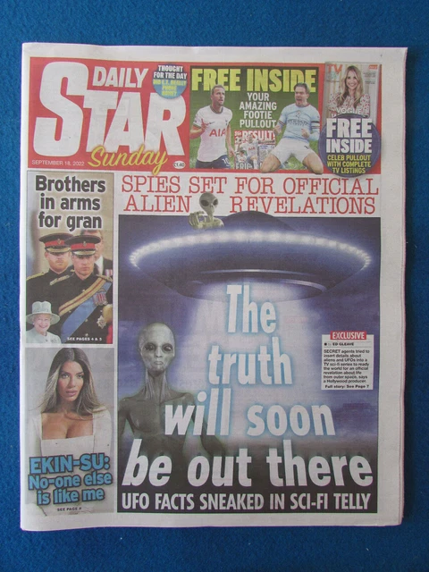 QUEEN ELIZABETH II Death DAILY STAR UK Newspaper 18/9/2022 $22.12 ...