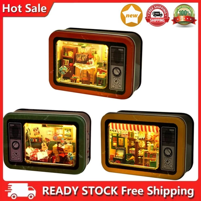 WOODEN DOLLHOUSE MINIATURE Vintage Architectural Mini Box Theater Kit ...