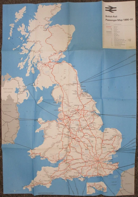 VINTAGE BRITISH RAIL passenger services map 1990-91 £1.00 - PicClick UK