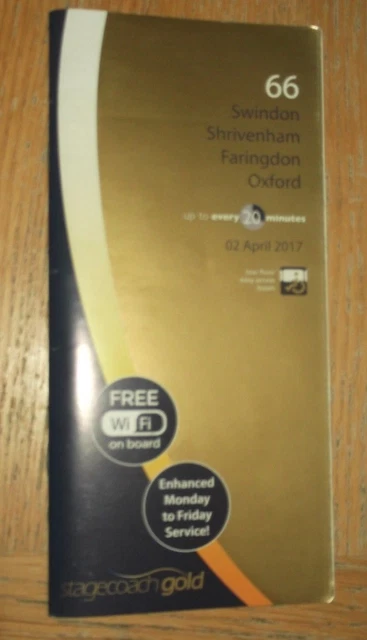 STAGECOACH ROUTE 66 Oxford - Swindon Timetable leaflet April 2017 EUR 1 ... STAGECOACH ROUTE 66 Oxford - Swindon Timetable leaflet April 2017 EUR 1 ...