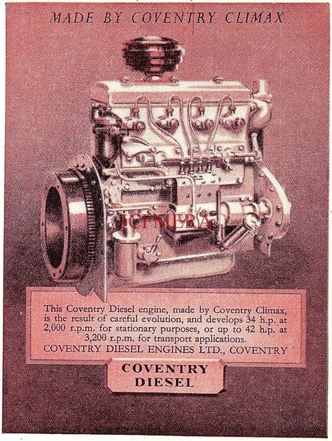 COVENTRY CLIMAX DIESEL Engines ADVERT (2) Small Vintage 1940s Print Ad ...