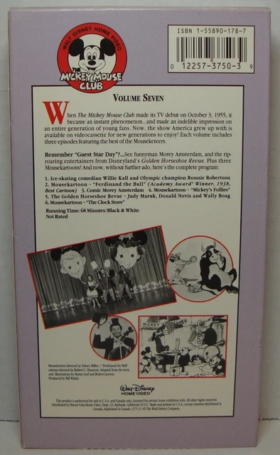 THE MICKEY MOUSE Club Volume Seven 7 Guest Star Day Disney Vhs Tape ...